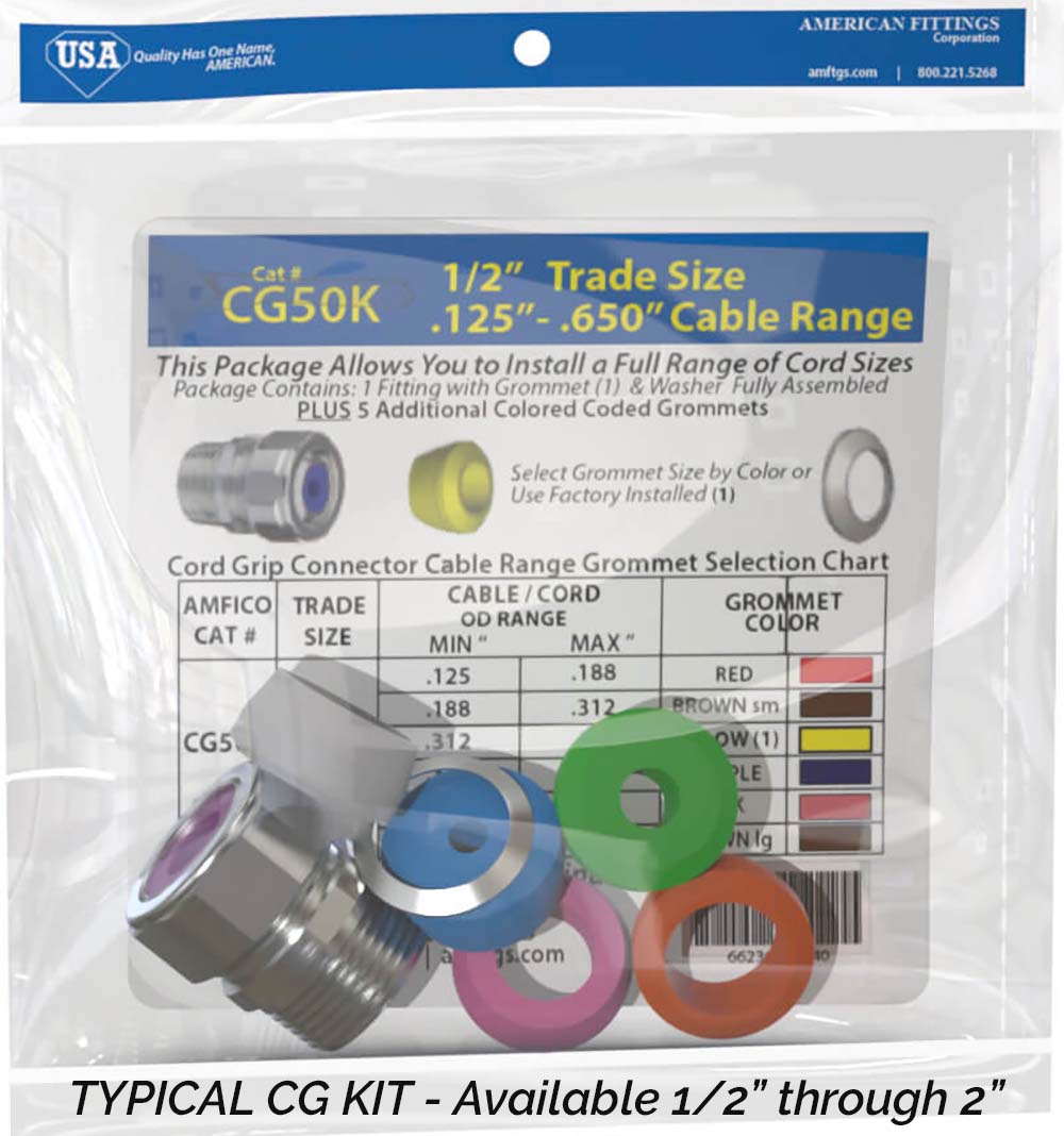 AFI CG50KAL 1/2IN CORD CONN KIT .125- 650 ALUMINUM | Cooper Electric