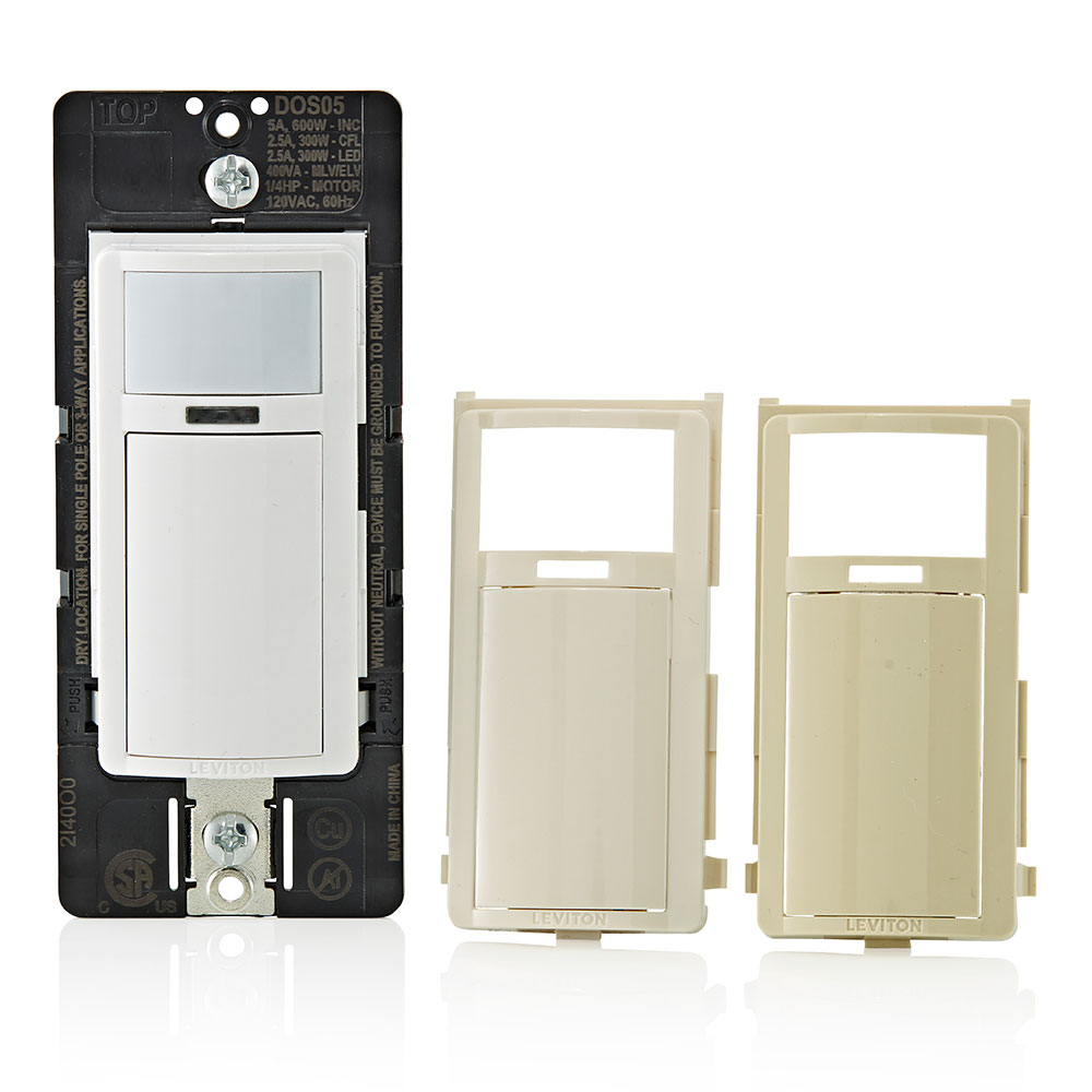 Leviton DOS05-1LZ Decora Occupancy Motion Sensor Light Switch, Auto-On ...
