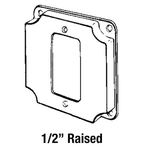 Appleton 8362 4" Square Surface Cover, 1/2" Raised, 7.0cu.in, One GFCI Device, Steel | Echo Electric