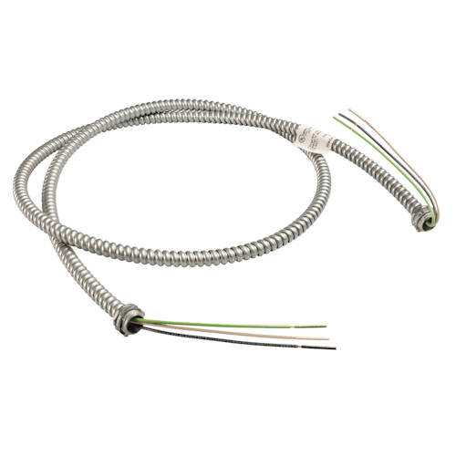 Bergen BFW1856S 18/5 Solid Fixture Whip, 3/8" x 6ft Steel (Black ...