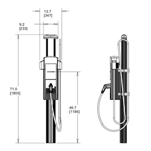 ChargePoint CPCT4013-GW1-WALL 6ft Single Port Wall Mount EV Charger Kit ...