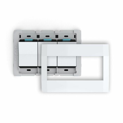 Deako DS-BS3X-WHNL-UCQ 3-Gang Quick Wire Backplate w/ Single Pole ...