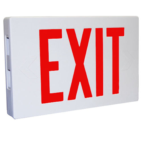 AstraLite TP-U-R-W-EM (J) Thermoplastic LED Exit Sign, RED Lettering ...