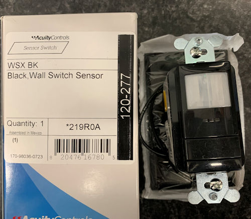 LITH WSX-BK WALL SWITCH SENSOR W/ CONVERTIBLE NEUTRAL / NO NEUTRAL ...