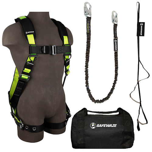 Safewaze 018-3001 PRO Fall Protection Bag Kit w/ Full Body Harness ...