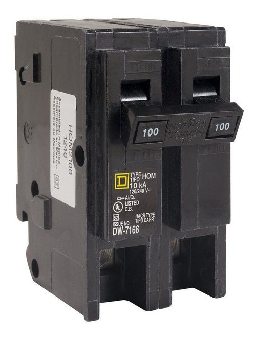 Square D HOM2100 120/240 Volt 100 Amp Miniature Circuit Breaker ...