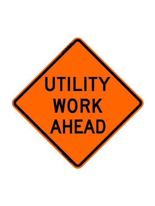 Bone Safety Signs RE4848UWAOC 48 x 48 Inch Utility Work Ahead ...