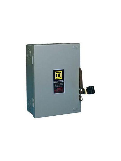 Square D D221N 240 Volt 30 Amp 2-Pole NEMA 1 Fusible General Duty ...