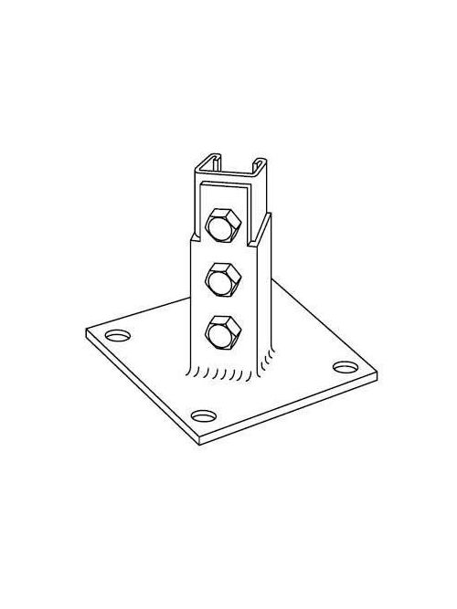 Kindorf B924-HD Hot Dip Galvanized Steel Channel Post Base Connector ...