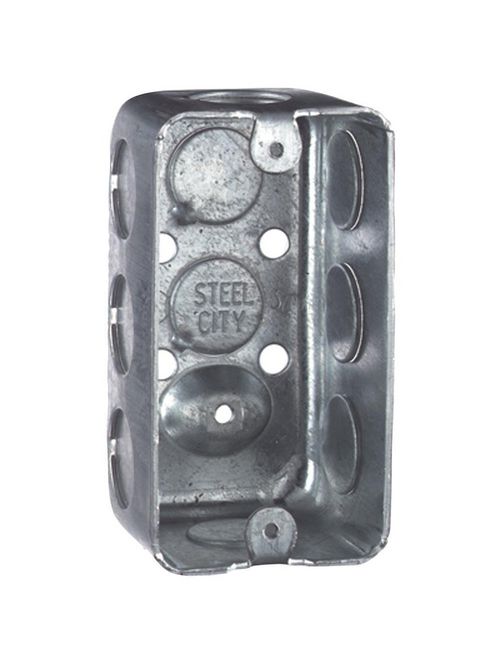 Steel City 58361-1/2 Steel Handy/Utility Box, 4" x 2-1/8" x 1-7/8", 13 ...