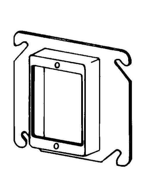 Appleton 8468 4" Square Cover / Mud Ring, 3/4" Raised, 5.5cu.in, Single Device - Drawn, Steel ...