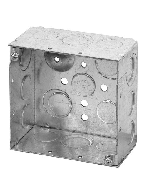 Steel City 52171-1/2-3/4-E 4" Steel Square Box, 2-1/8" Deep, 30.3 cu.in ...