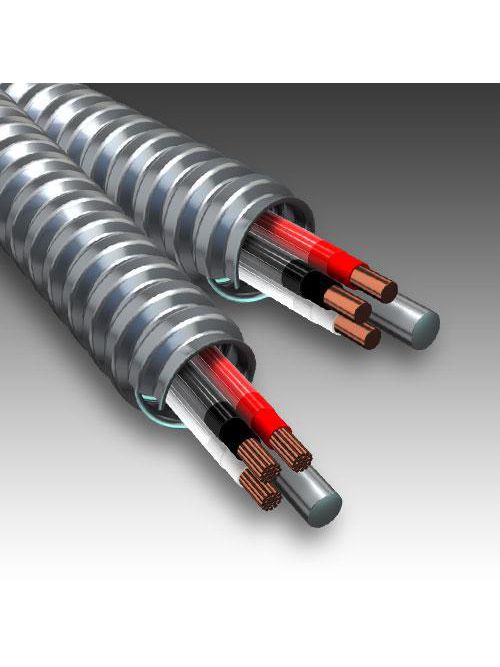 12/2 AWG Stranded Brown/Gray Bare Metal Clad Aluminum Armor Cable, 1000 ...