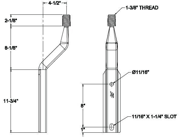 Aluma-Form AF25179 Pole Top Pin, Offset | Irby Utilities