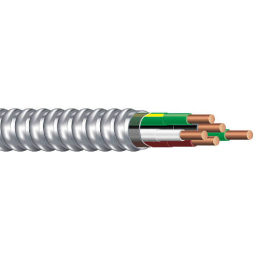 MC-IG-S Isolated Ground Cable 12/2 Solid (Black/White) w/ (2) Ground ...