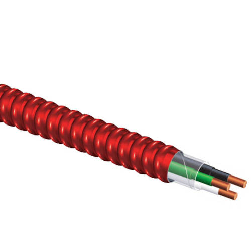 Southwire 55453902 14/4 Solid MC-FPLP Fire Alarm / Control Cable, Black ...